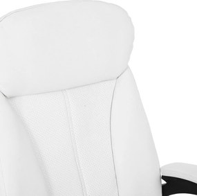 Autronic Kancelářská židle, bílá koženka, plast ve stříbrné, kolečka pro tvrdé podlahy KA-Y287 WT