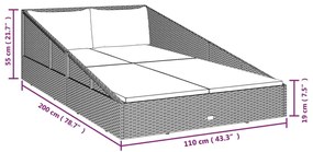 vidaXL Marketos Zahradní postel hnědá 110 x 200 cm polyratan