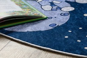 Dětský koberec protiskluzový BAMBINO 61580 modrý / oranžový kruh