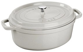 Staub Cocotte hrnec oválný 31 cm/ 5,5 l bílá lanýžová, 11031107