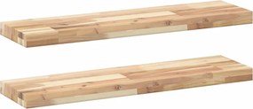 Plovoucí police 2 ks 80 x 20 x 4 cm neošetřené akáciové dřevo 3279424
