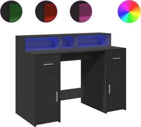 Psací stůl s LED světly černý 120 x 55 x 91 cm kompozitní dřevo 3309412