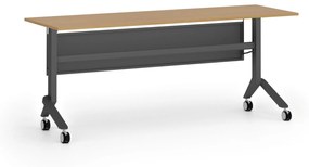 Mobilní stůl PRIMO MOVE, 1800 x 600 mm, černá podnož, buk