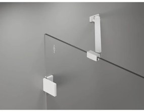 Mexen Lunar-B, výklopný sprchový kout levý 100 x 70 cm, 8mm čiré sklo, bílý profil, 832-100-070-20-00-L
