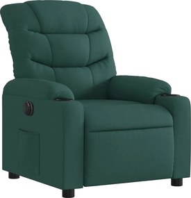 Elektrické polohovací křeslo tmavě zelené textil 3206633