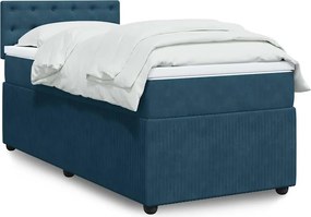 Box spring postel s matrací modrá 90 x 200 cm samet 3287642