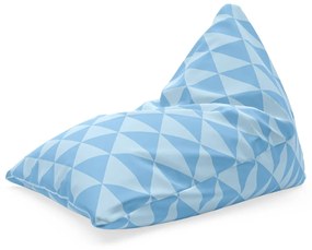 Sablio Sedací vak Triangl Modré obrácené pyramidy: 120 x 100 x 100 cm