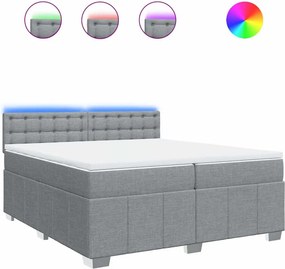 Box spring postel s matrací světle šedá 200 x 200 cm textil 3289489