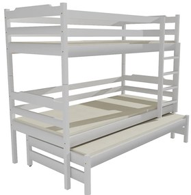 Patrová postel s výsuvnou přistýlkou PPV 012 80 x 200 cm - bílá