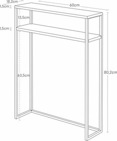 Bílý kovový konzolový stolek 18x60 cm Tower – YAMAZAKI