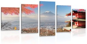 5-dílný obraz podzim v Japonsku - 100x50 cm