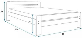 BMS Group Dřevěná postel Dallas s matrací 200x160 grafit