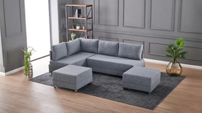 Atelier del sofa Rohová pohovka FLY šedá levý roh 280 cm 825BLC1006