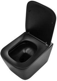 Rea Julio, závěsná WC mísa Rimless 510x345x315 mm, černá matná, REA-C6550