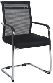 Židle pro návštěvy Denny chrom rám - černá