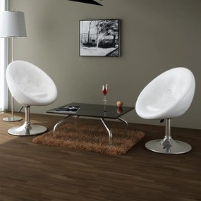 vidaXL Barové stoličky 2 ks umělá kůže [240452] Barva: Bílá