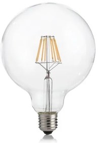 Ideal lux 188959 led žárovka filament g125 1x8w | e27 | 680lm | 3000k - stmívatelná, čirá