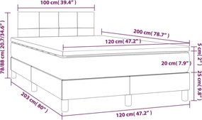 Box spring postel s matrací modrá 120x200 cm textil 3140607