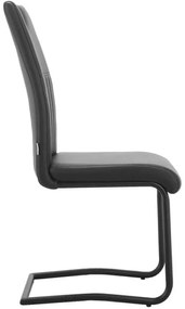 Danish style Jídelní židle Sakai (SET 2 ks), syntetická kůže, černá
