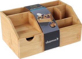 Organizér na kosmetiku z bambusu, přírodní, 24 x 15 x 11 cm