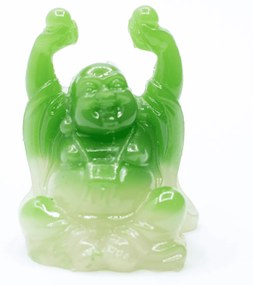Milujeme Kameny Smějící se Buddha hojnosti - soška Feng shui - zelená Z1