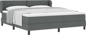 Postel s boxspringem s čelo Tmavě šedá 180 x 200 cm textil 3340102
