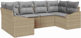 Set pohovek 6 ks Béžová polyratan 3346860