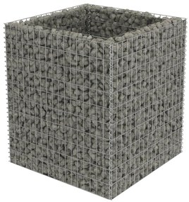 Gabionový vyvýšený záhon pozinkovaná ocel 90 x 90 x 100 cm 143556