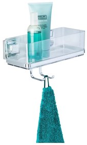 WENKO 22694100-Polička VACUUM-LOC QUADRO ED 25,5x15 cm stříbrná/lesk. chrom/čirá 22694100