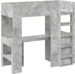 Rám patrové postele se stolem Betonově šedá 75 x 190 cm 3410430