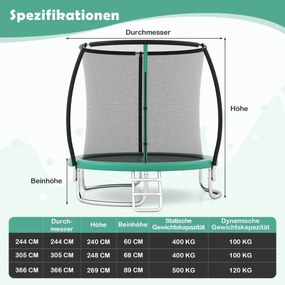 Costway Trampolína venkovní se žebříkem kulatá zahradní