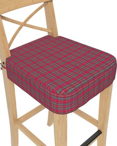 Sedák na židli IKEA Ingolf - barová barva červená látka vzorované