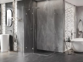 Mexen Lunar Duo, výklopný sprchový kout 105 x 90 cm, 8mm čiré sklo, ocelový profil, 834-105L-090P-97-00