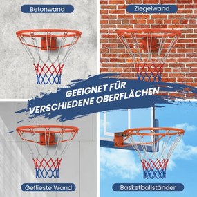 Costway Ø45 cm Sálový basketbalový koš s kroužkem a síťkou Mini basketbalový koš