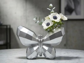 Designová váza Butterfly 22 cm stříbrná