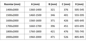 Mexen Velar Duo, posuvné sprchové dveře do otvoru 170 cm, 8mm šedé sklo, černá matná, 871-170-000-42-70