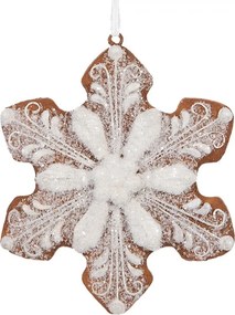 Závěsná dekorace perníková vločka Frosted Ginger - 9*1*10 cm