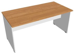 Stůl jednací rovný 160 cm - Hobis Gate GJ 1600 Dekor stolové desky: olše, Dekor lamino podnože: bílá