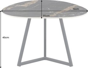 Keramický konferenční stolek Paquita 70 cm černý / pískový