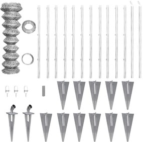 Drátěné pletivo se sloupky a kolíky pozinkovaná ocel 25x1,25 m