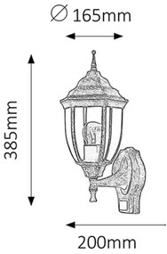 Rabalux 8458 - Venkovní svítidlo s čidlem NIZZA 1xE27/60W/230V