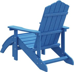 Zahradní křeslo Adirondack s podnožkou HDPE akvamarínové 318648