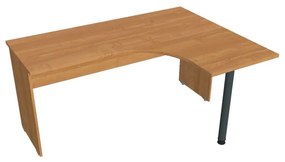 Stůl ergo levý 160*120 cm - Hobis Gate GE 60 L Dekor stolové desky: olše, Dekor lamino podnože: olše, Barva nohy: černá