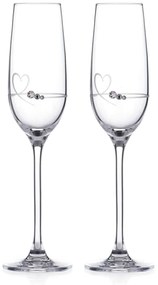 Diamante sklenice na Šampaňské se Swarovski krystaly Petit Heart 150 ml 2KS