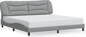 Rám postele bez matrace Hvar světle šedý 200 x 200 cm textil 3207793