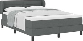 Postel s boxspringem s čelo Tmavě šedá 140 x 200 cm textil 3339962