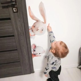 INSPIO Samolepky na zeď pro děti - Akvarelová zvířátka kolem dveří