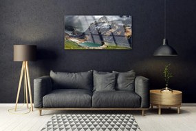 Obraz na skle Hora Záliv Krajina 125x50 cm
