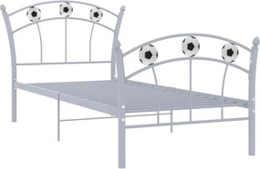 Rám postele s fotbalovým motivem šedý kov 90 x 200 cm 324746