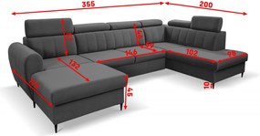 FN Sedací souprava Faria XL U pravá Kronos 22